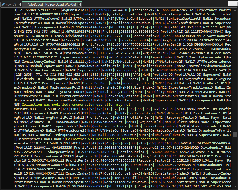 Optimization File Collection Was Modified Enumeration Operation May Not