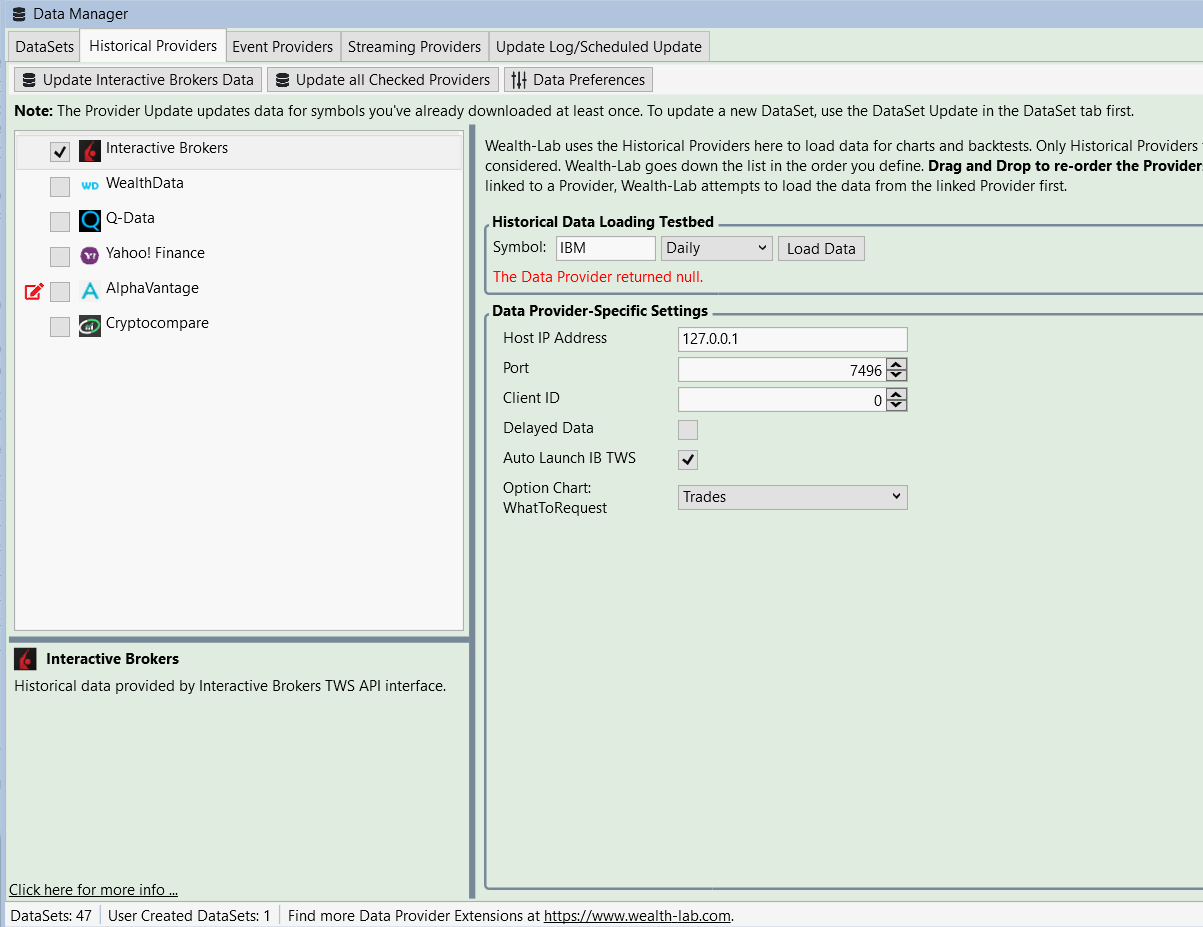 Cannot Connect To Ib Input String Was Not In A Correct Format Wealthlab 