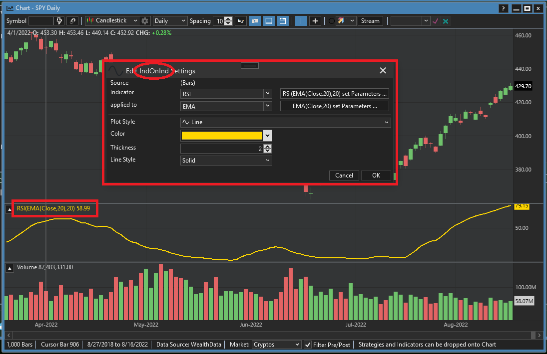 Build-indicator-RSI-of-EMA-Close-Open - WealthLab