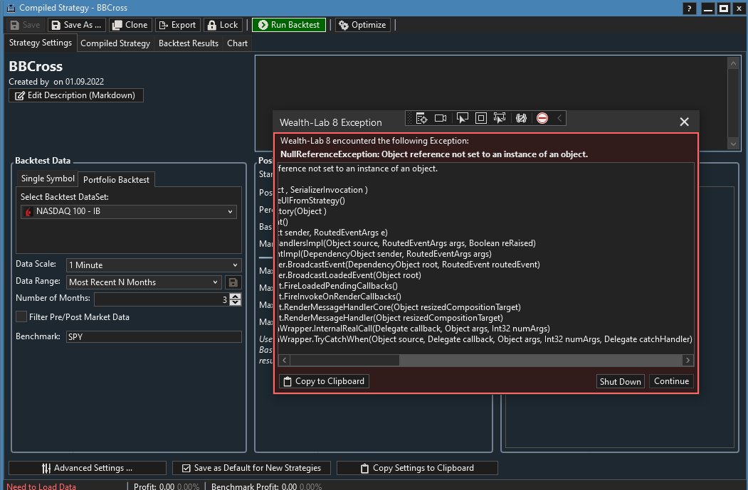 Saving Strategy Backtest Settings For Compiled Strategy Wealthlab 