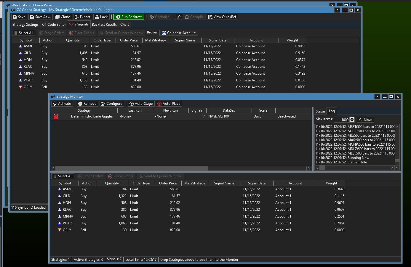 Strategy Shows Signals Strategy Monitor Does Not Wealthlab