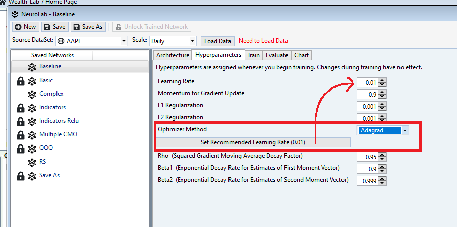 WealthLab - NeuroLab-Hyperparameter-Defaults