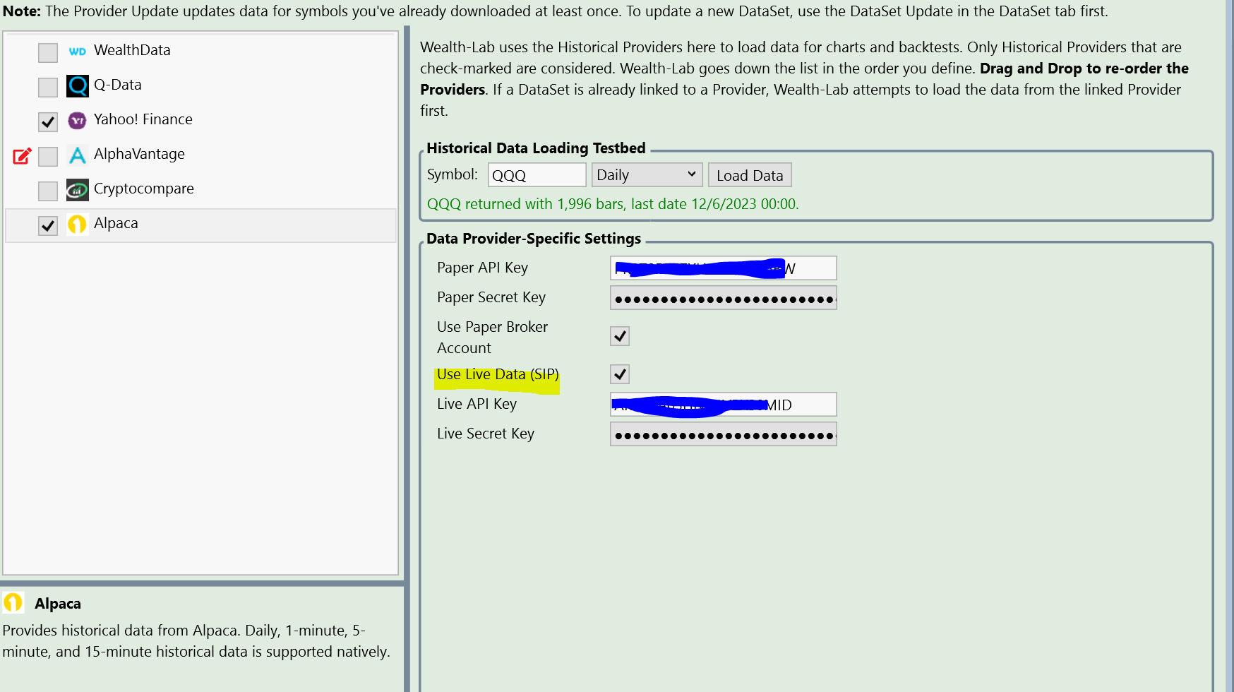 Backtest Stream Loads Not All Alpaca Symbols On Daily Data Wealthlab