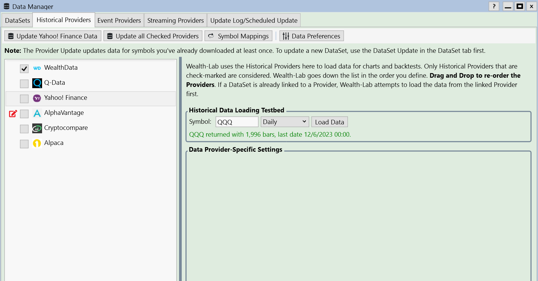 Backtest Stream Loads Not All Alpaca Symbols On Daily Data Wealthlab