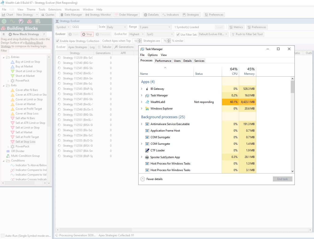 Strategy-Evolver-UI-Freezes-Solved - WealthLab