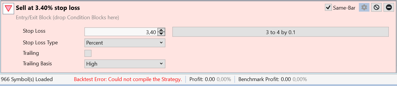Same Bar Stop Loss Block Compiler Error Cannot Be Optimized Wealthlab
