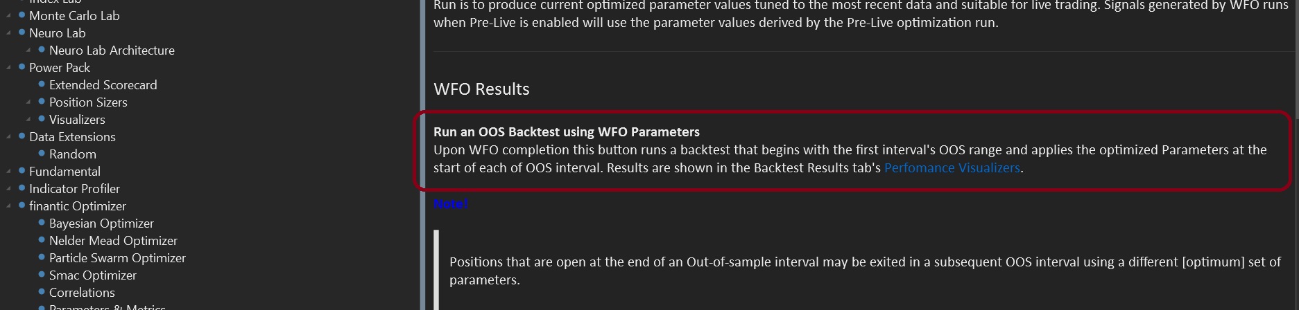 Run An Oos Backtest Using Wfo Parameters Wealthlab 