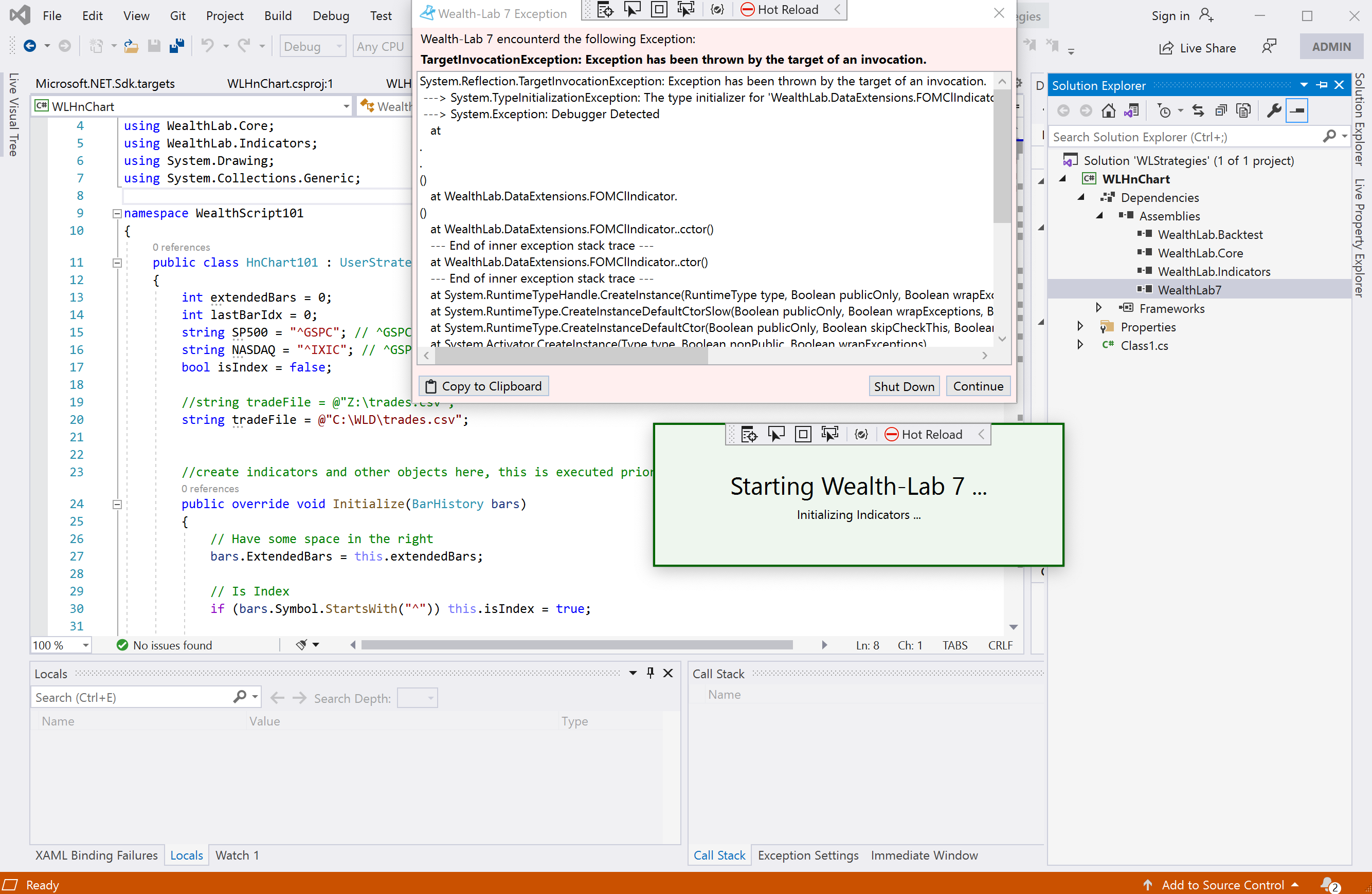 Error Attaching Vs Debugger To Wl7 Debugger Detected Wealthlab 3989