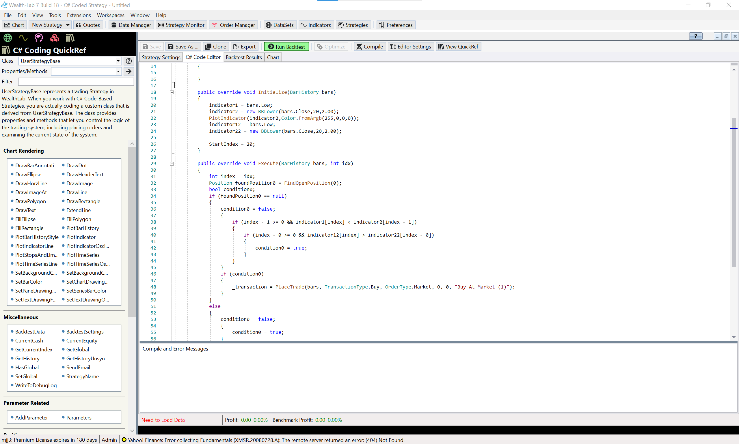 Building Block Indicator Compare To Indicator Wealthlab