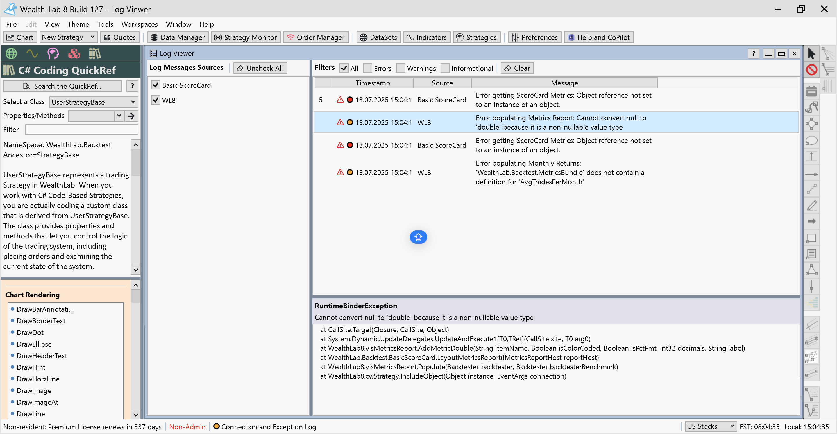 Error-getting-ScoreCard-Metrics-and-populating-Metrics-report - WealthLab